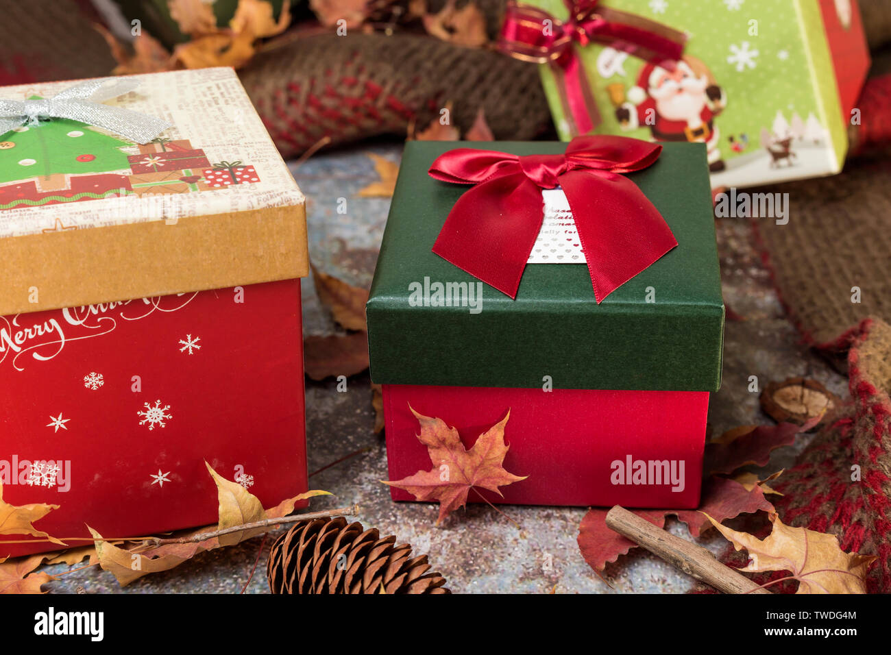 Exquisite gift boxes and greeting cards Stock Photo - Alamy