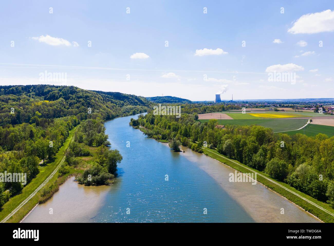 Behind nuclear power plant isar i and isar ii hi-res stock photography ...