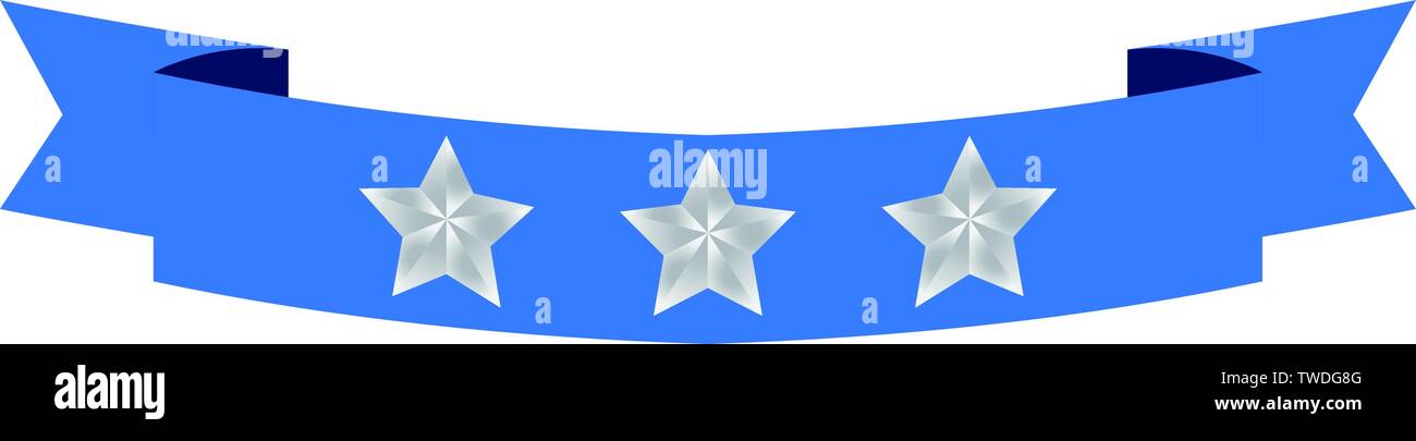 This is an illustration of a three star title ribbon Stock Vector Image ...