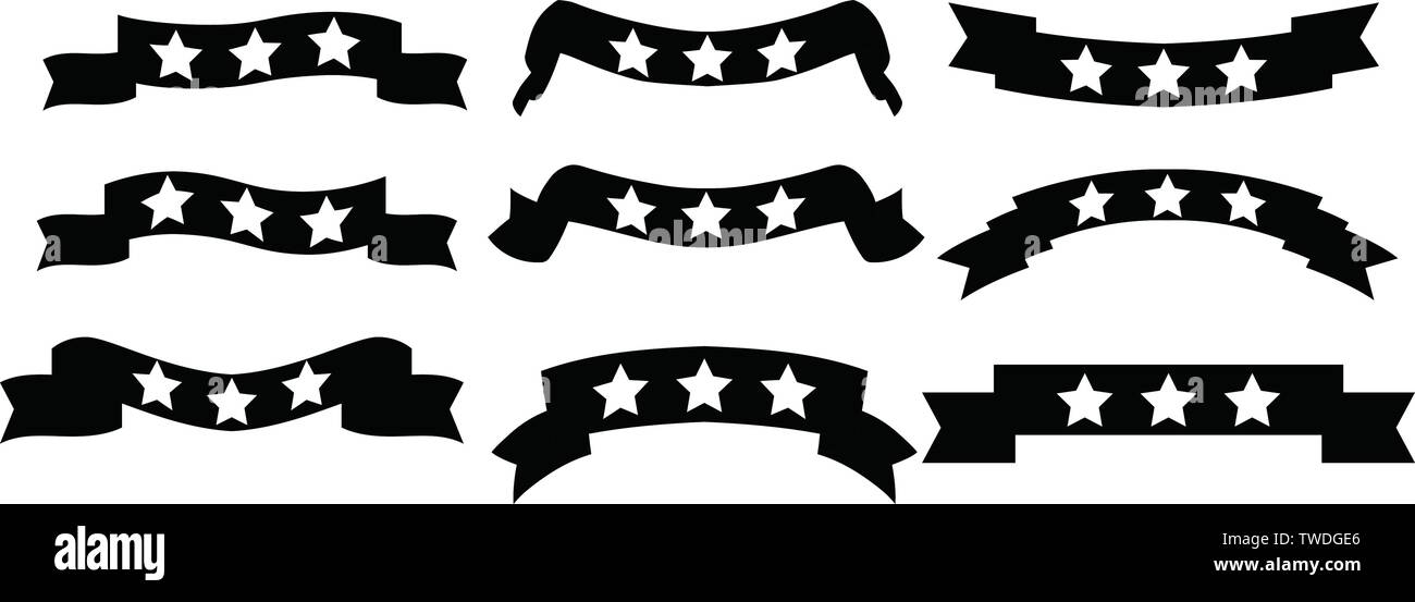 This is an illustration of a three star title ribbon Stock Vector Image ...