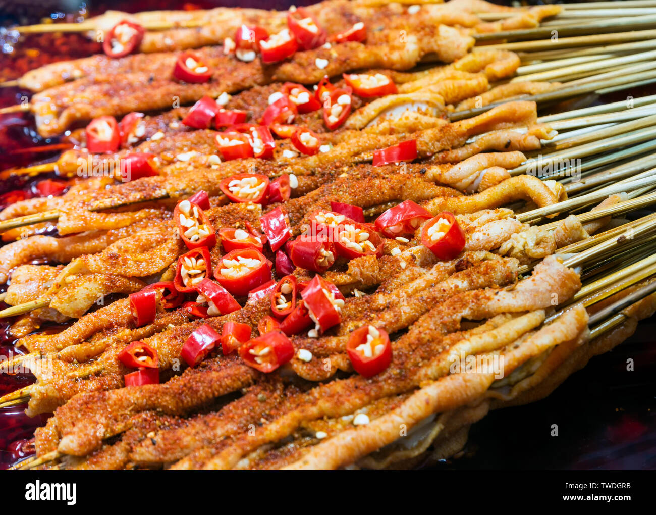 Sichuan spicy duck intestine Stock Photo - Alamy