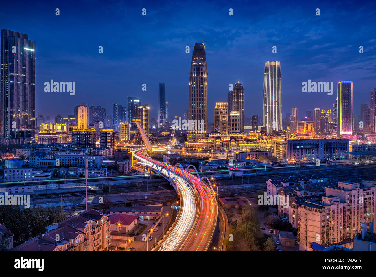 City flow lights hi-res stock photography and images - Alamy