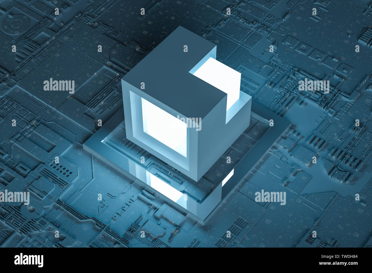 Three-dimensional rendering, circuit board and chip Stock Photo - Alamy