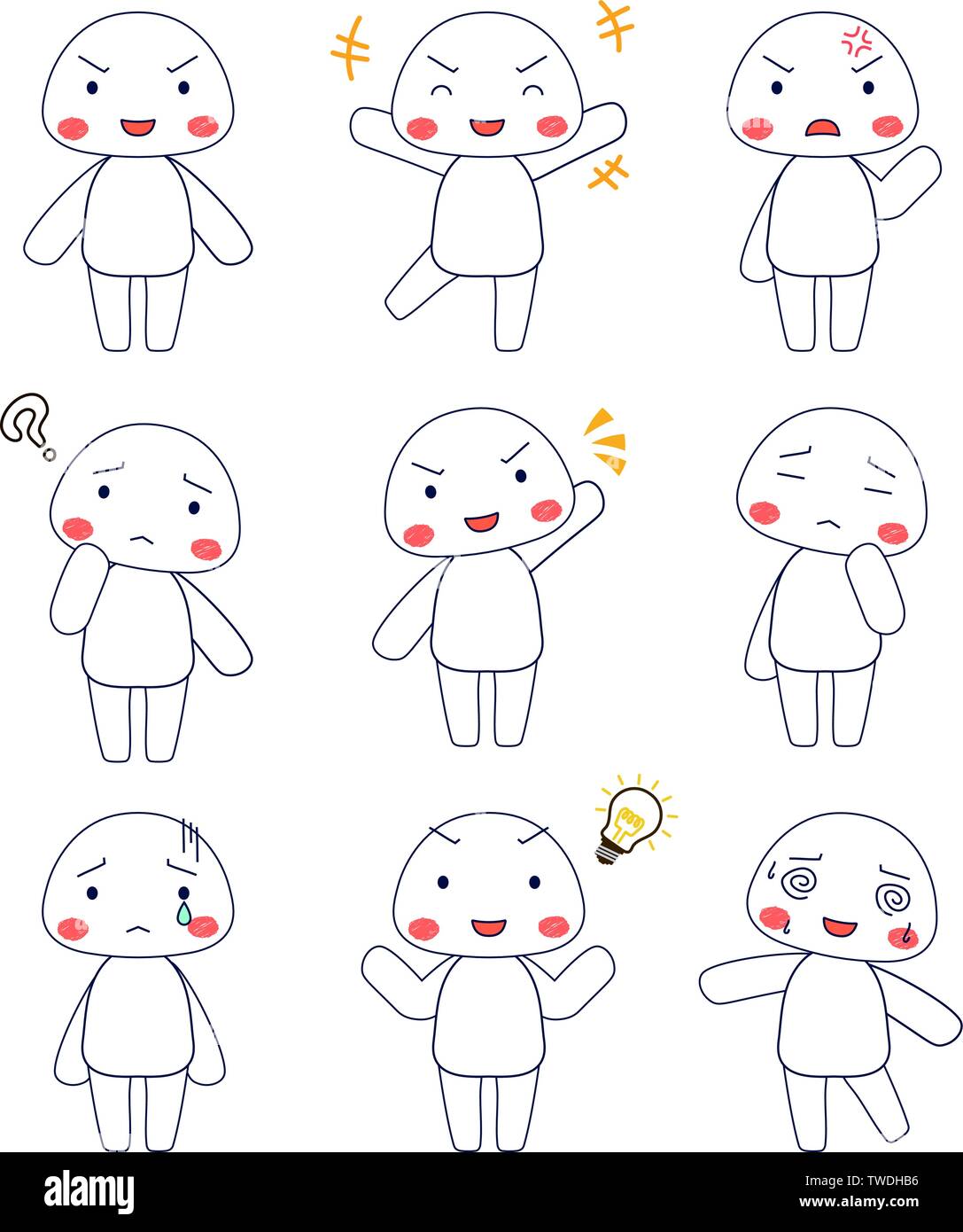 This is an illustration of the cute White man character Stock Vector ...