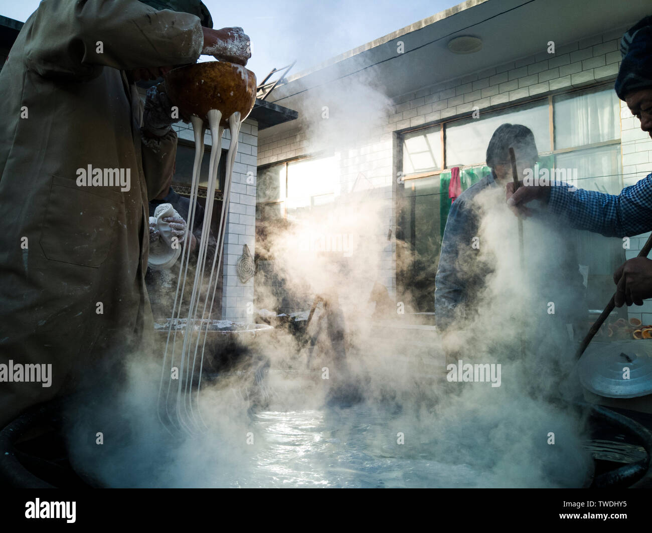 Mountain village villagers leak sweet potato powder Stock Photo - Alamy