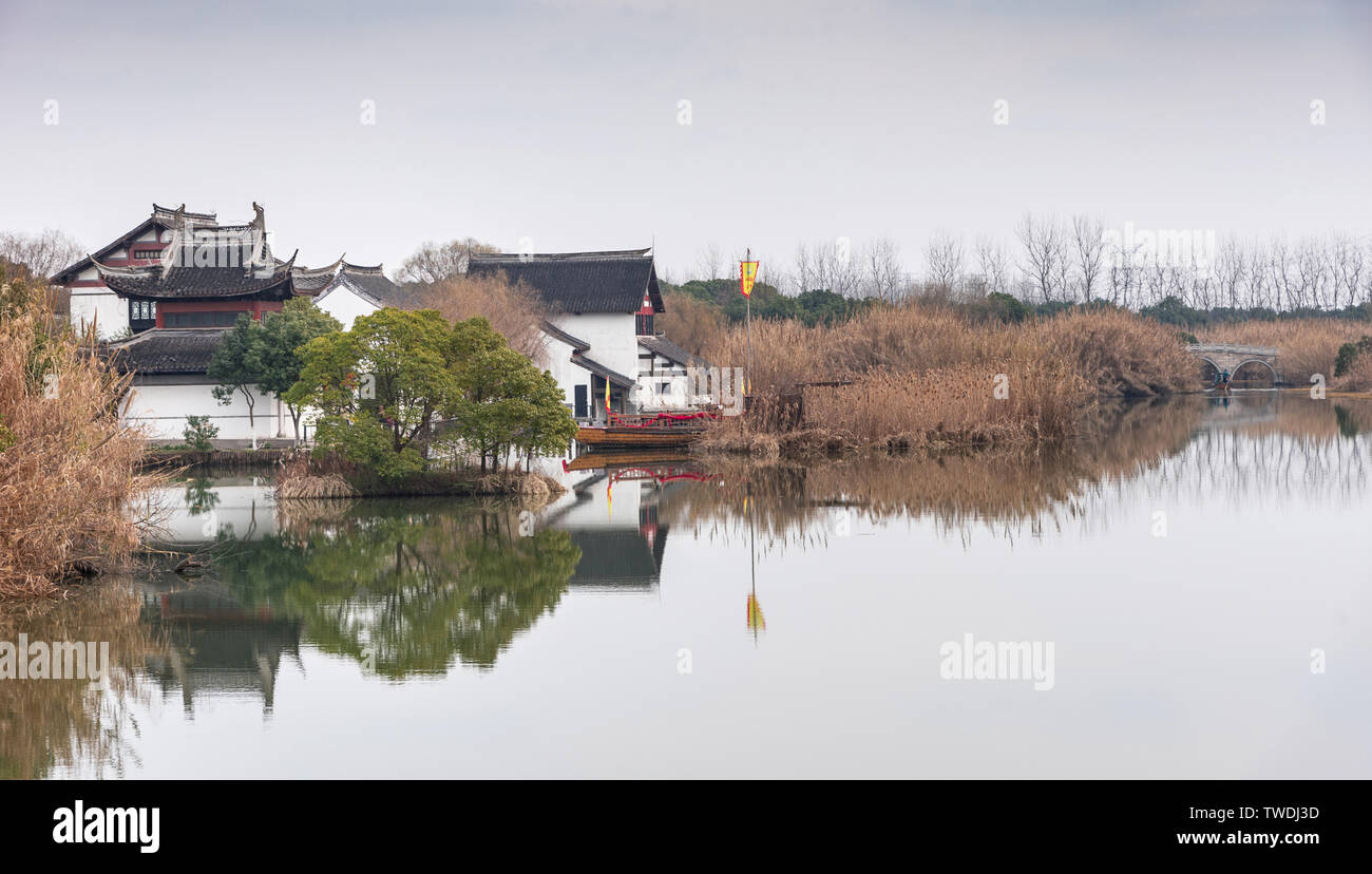 The 2019 Spring Festival was photographed in the Shajiabang Reed Scenic ...
