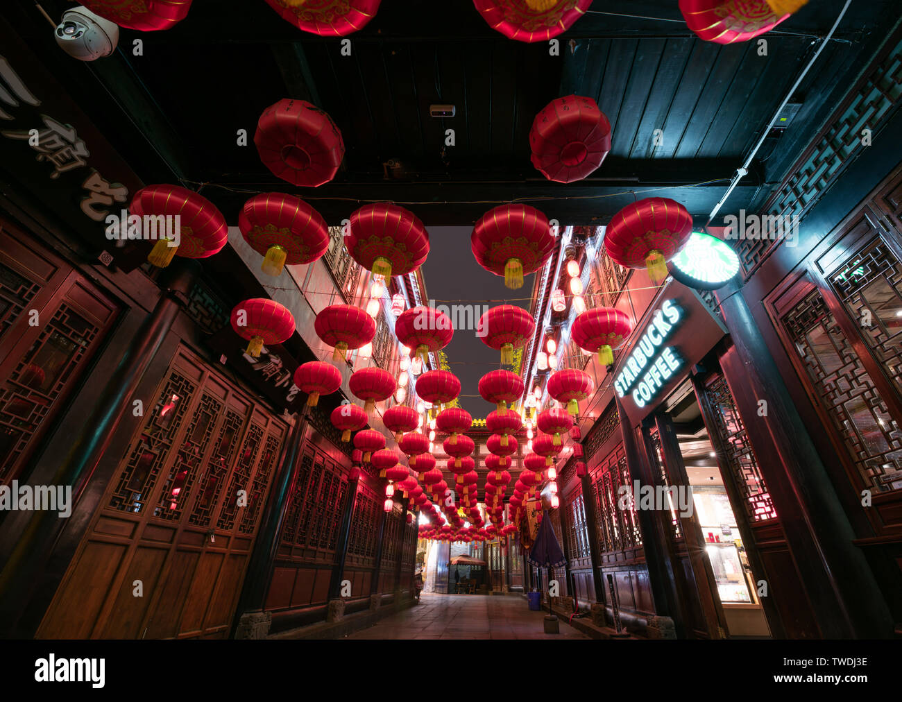 Kam Lai Street full of lanterns Stock Photo - Alamy