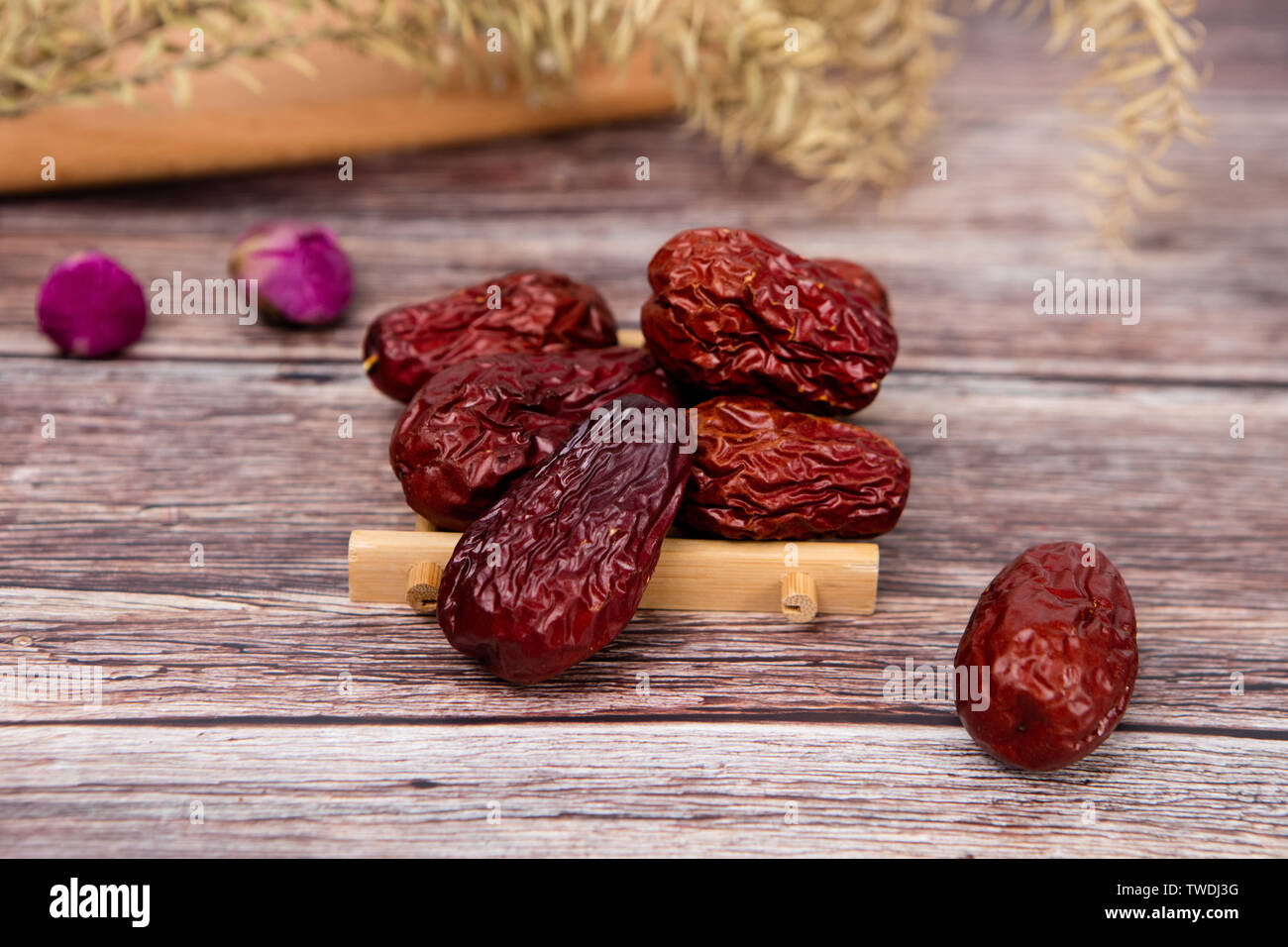 Dried fruit jujube and field jujube big red jujube Stock Photo - Alamy