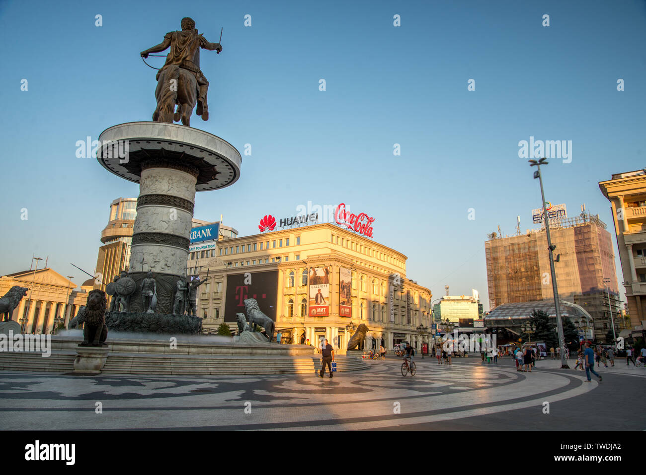 SKOPJE,MACEDONIA-AUGUST 29,2018:Macedonia Square late afternoon in at ...