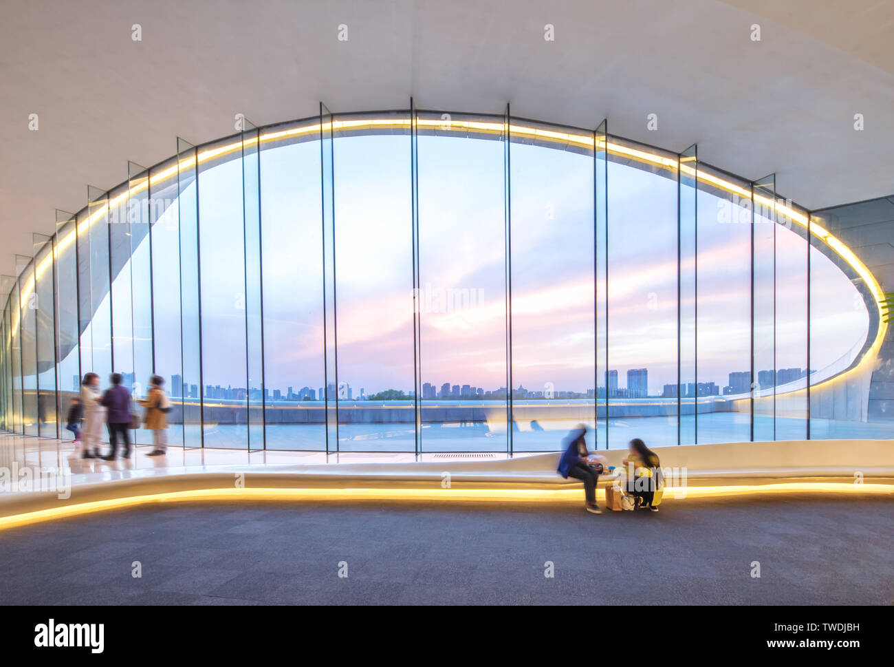 futuristic window and landscape out of window Stock Photo - Alamy