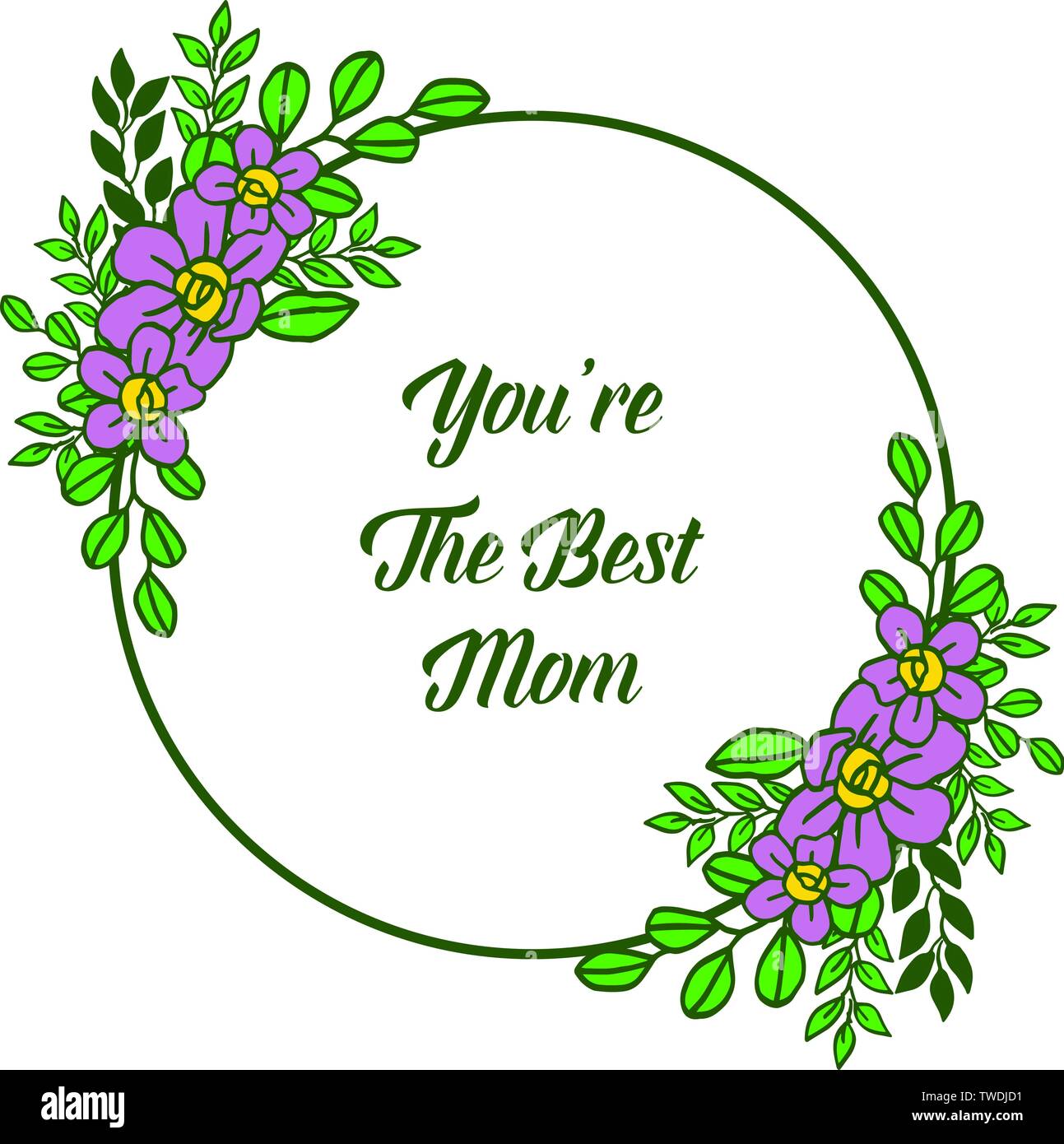 Vector illustration various beauty purple flower frame for lettering of ...