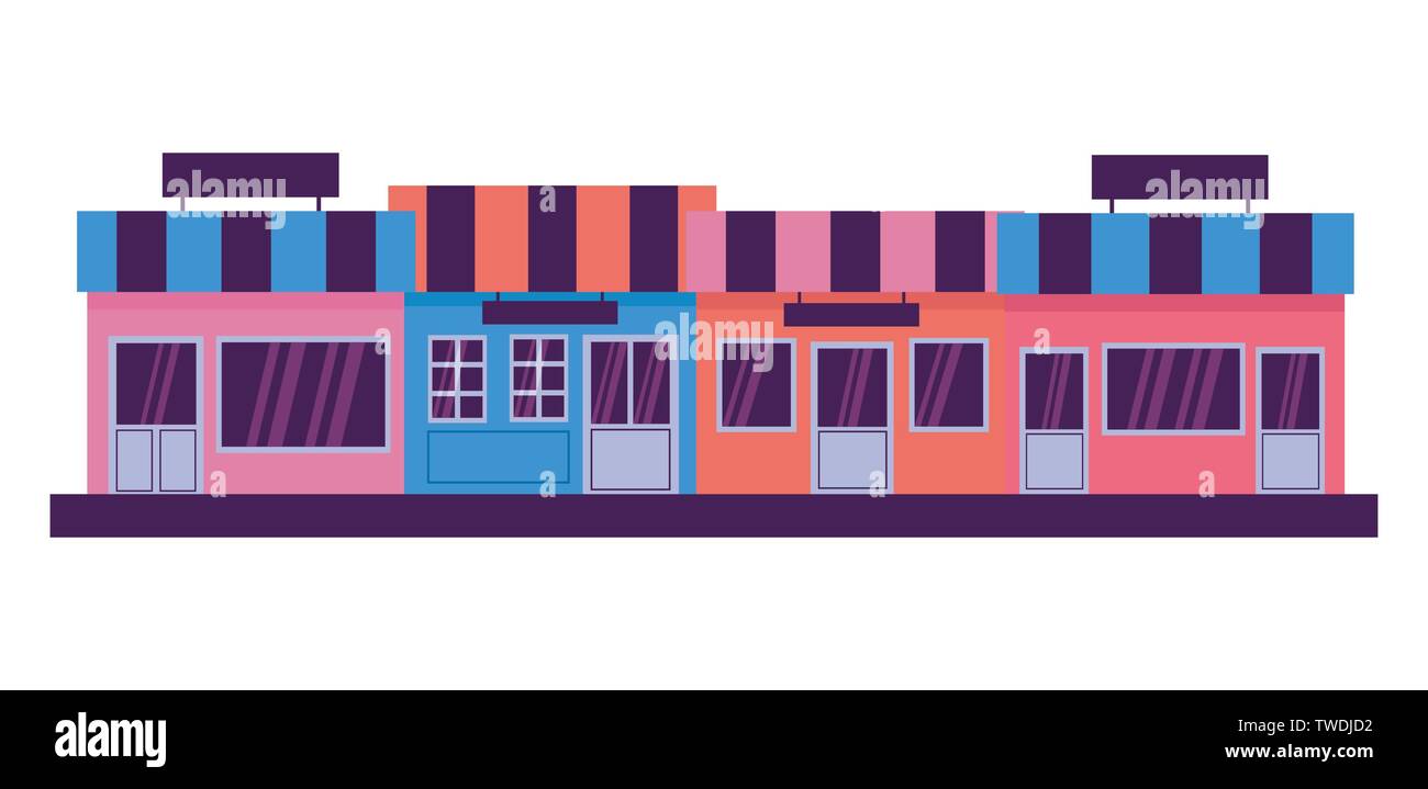 commerce market stores street city vector illustration Stock Vector ...