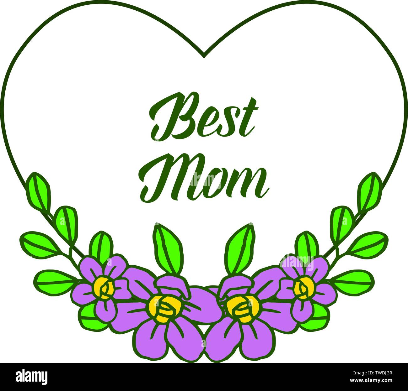 Vector illustration various elegant purple flower frame for decor of ...