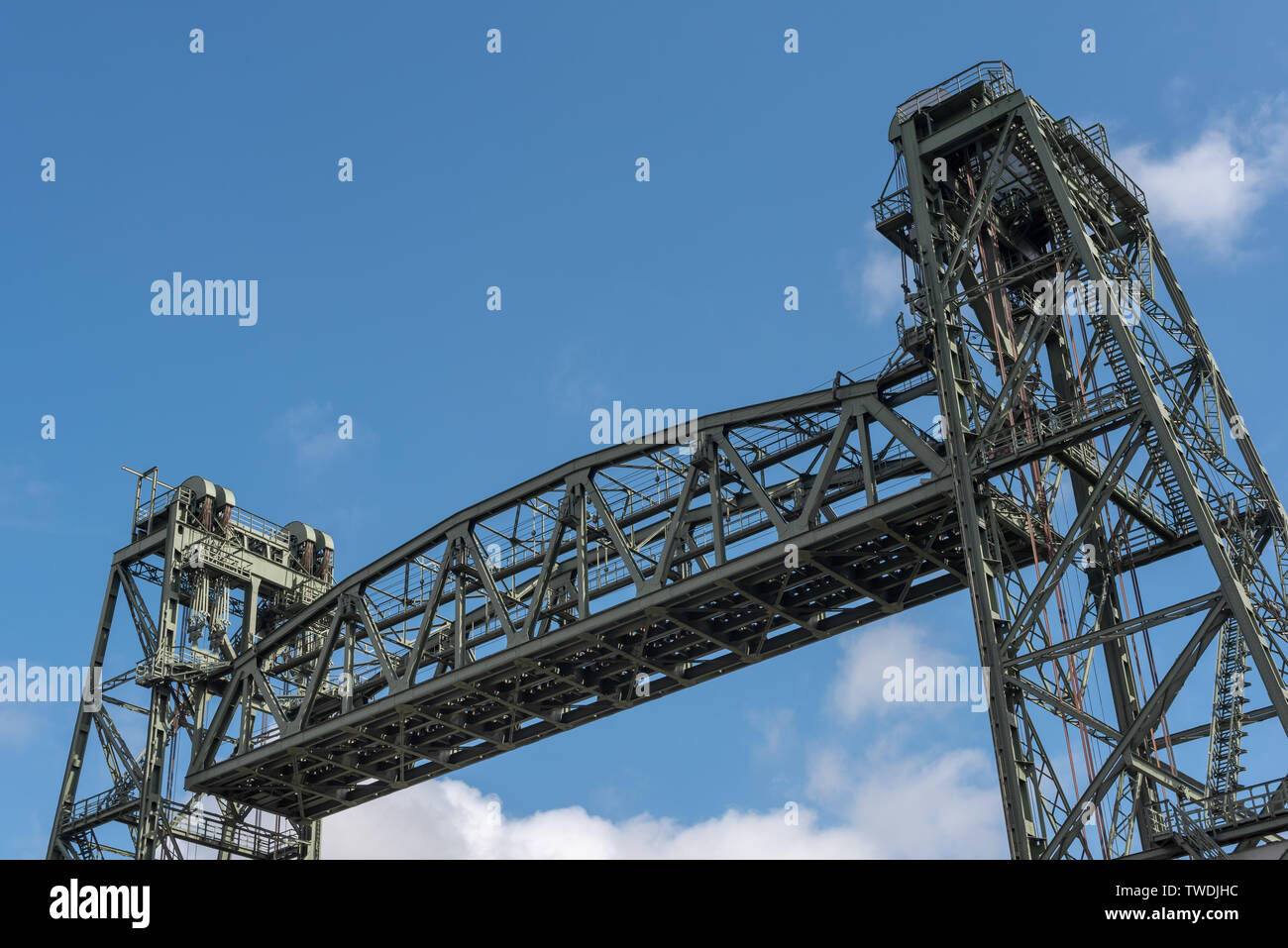 Top of Monumental Koningshaven Railway Bridge - de Hef - against blue ...