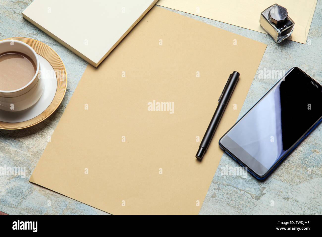 Letter paper on the desk Stock Photo - Alamy