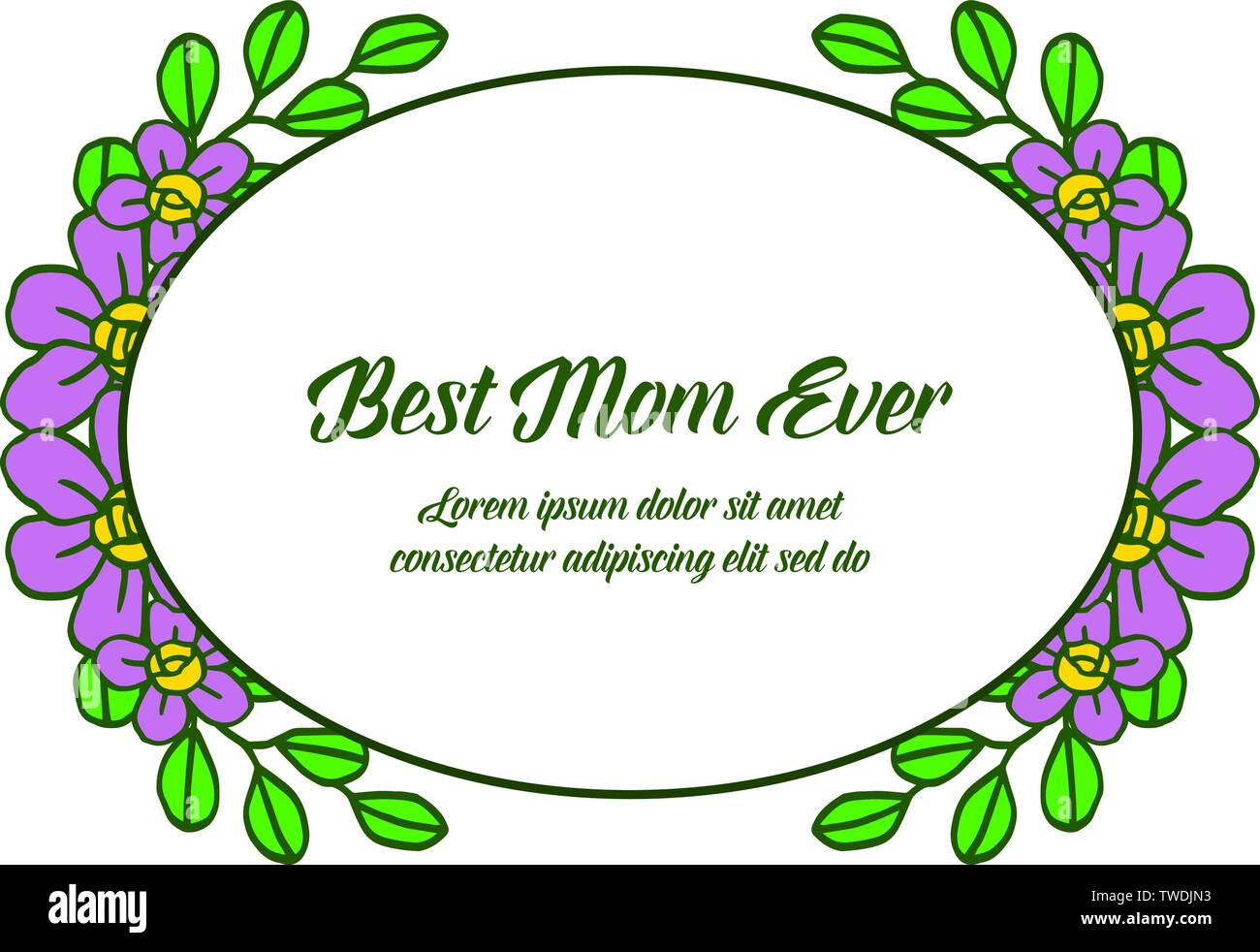 Vector illustration texture purple wreath frame for template of best ...