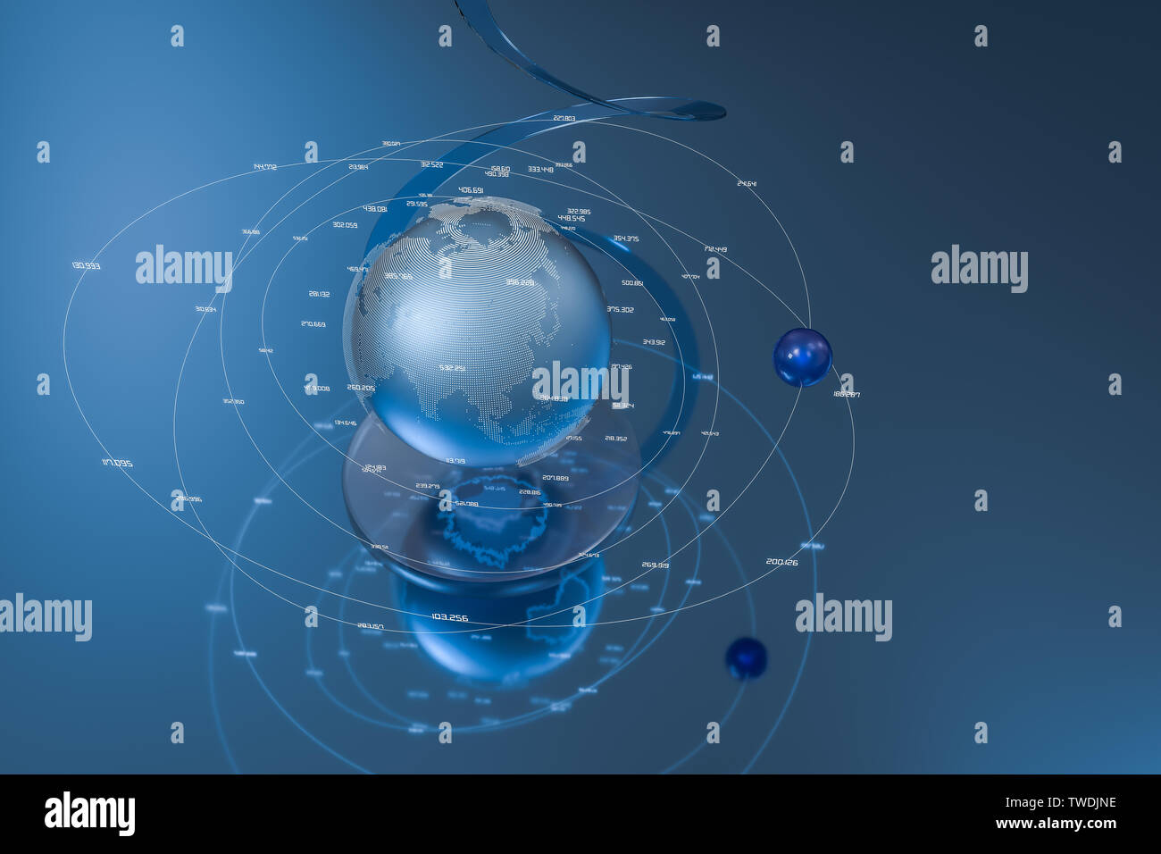 Blue Big Data Earth, 3D Rendering Stock Photo - Alamy