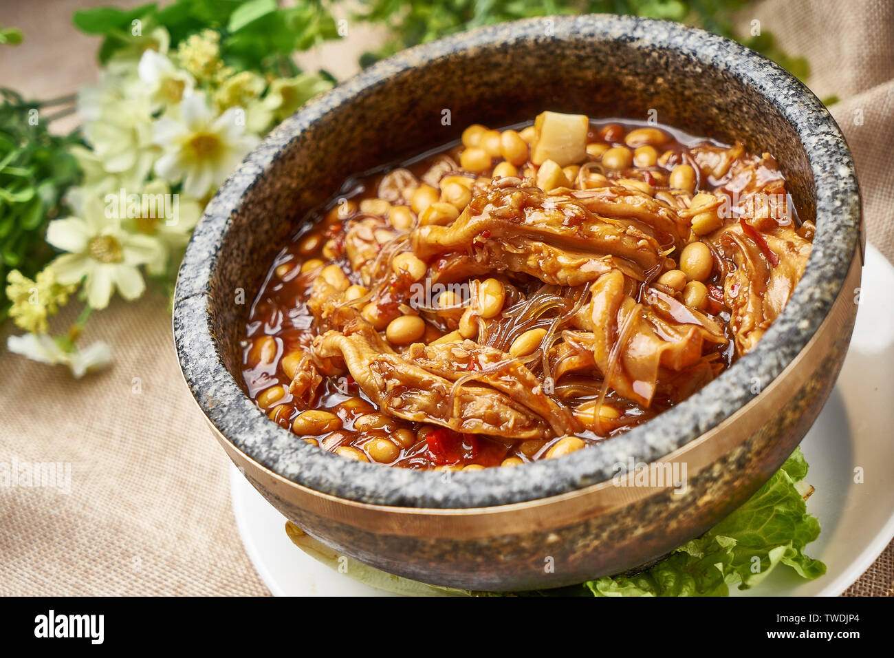 Traditional cuisine, soybeans, duck palm Stock Photo - Alamy