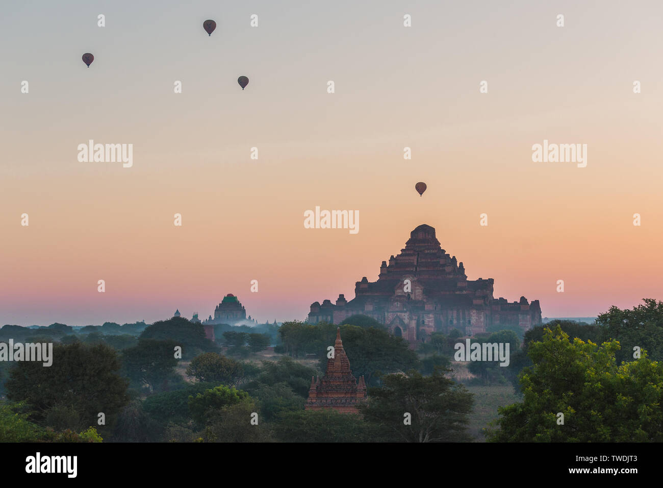 Sunrise in Pugan, Myanmar Stock Photo - Alamy
