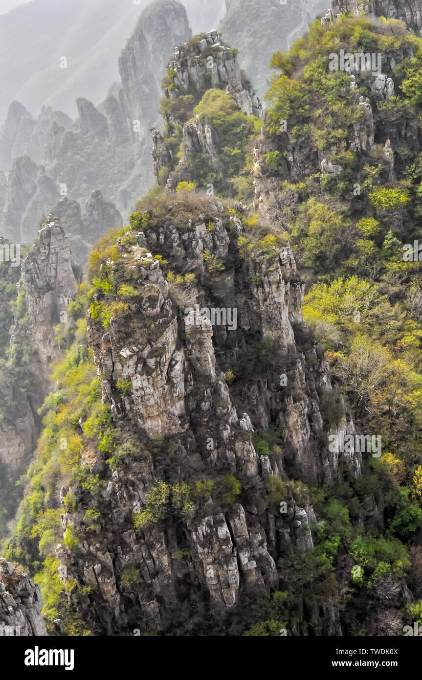 Scenery of Wolftooth Mountain in Baoding, Hebei Province Stock Photo ...