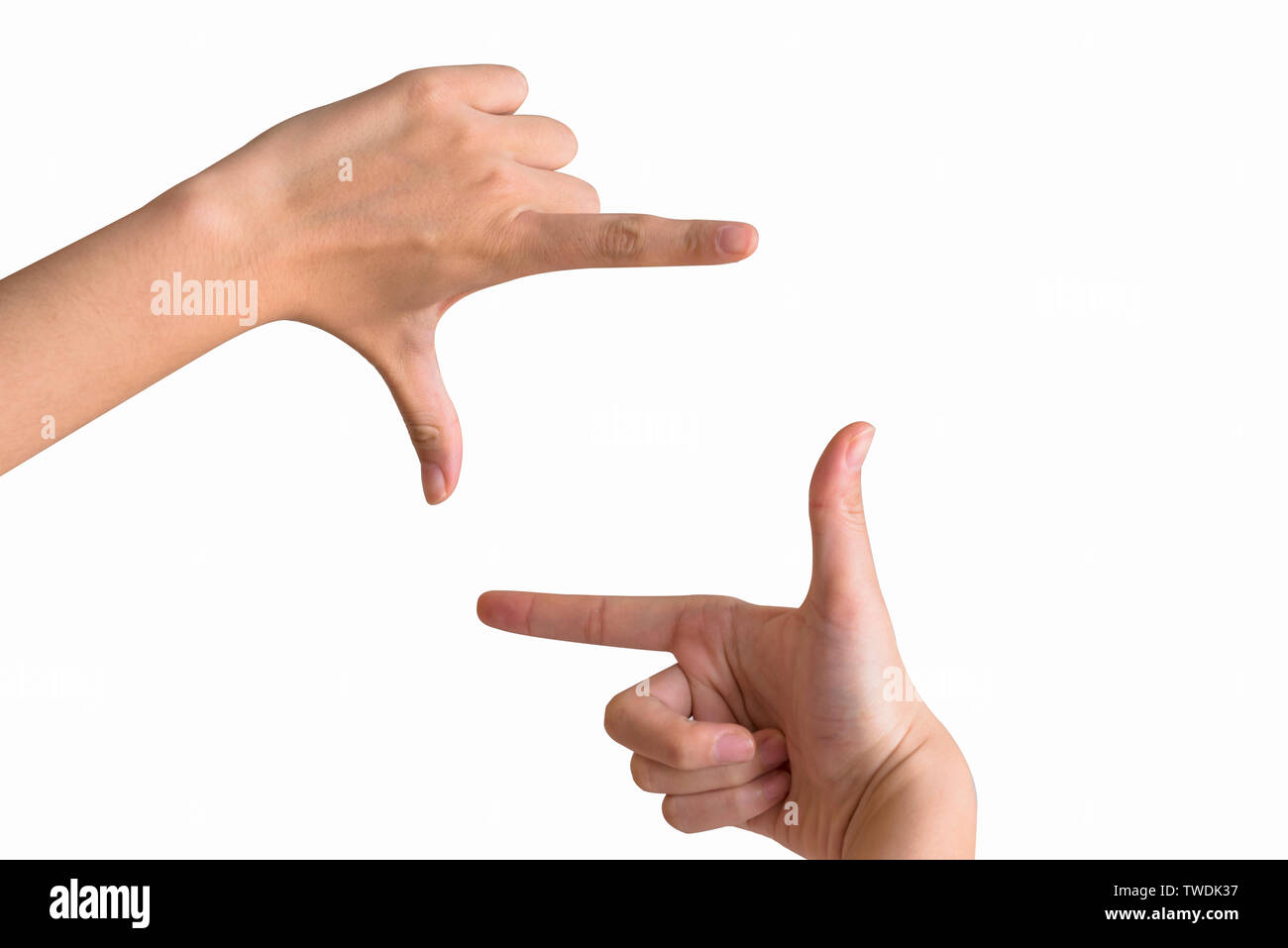 Gesture finger frame Stock Photo - Alamy