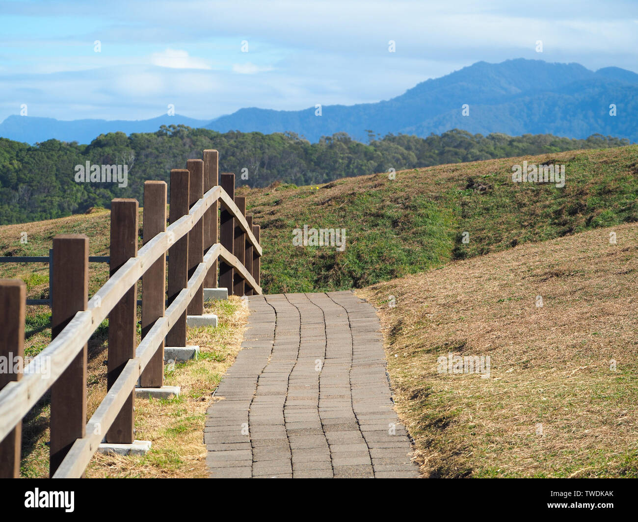 Fence line, Pathway and fence along headland, leading somewhere Stock ...