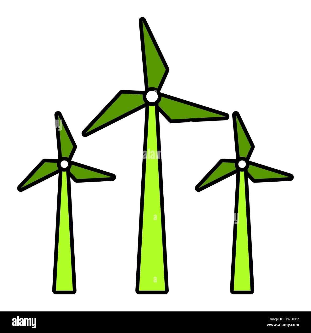 windmill sustainable energy eco friendly environment vector ...