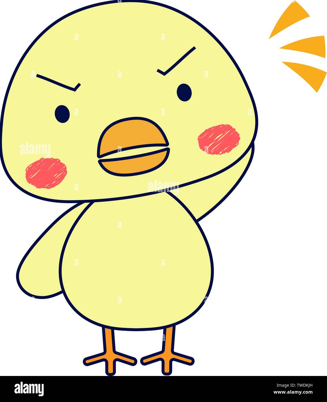 This is a full-length illustration of the cute chick character Stock ...