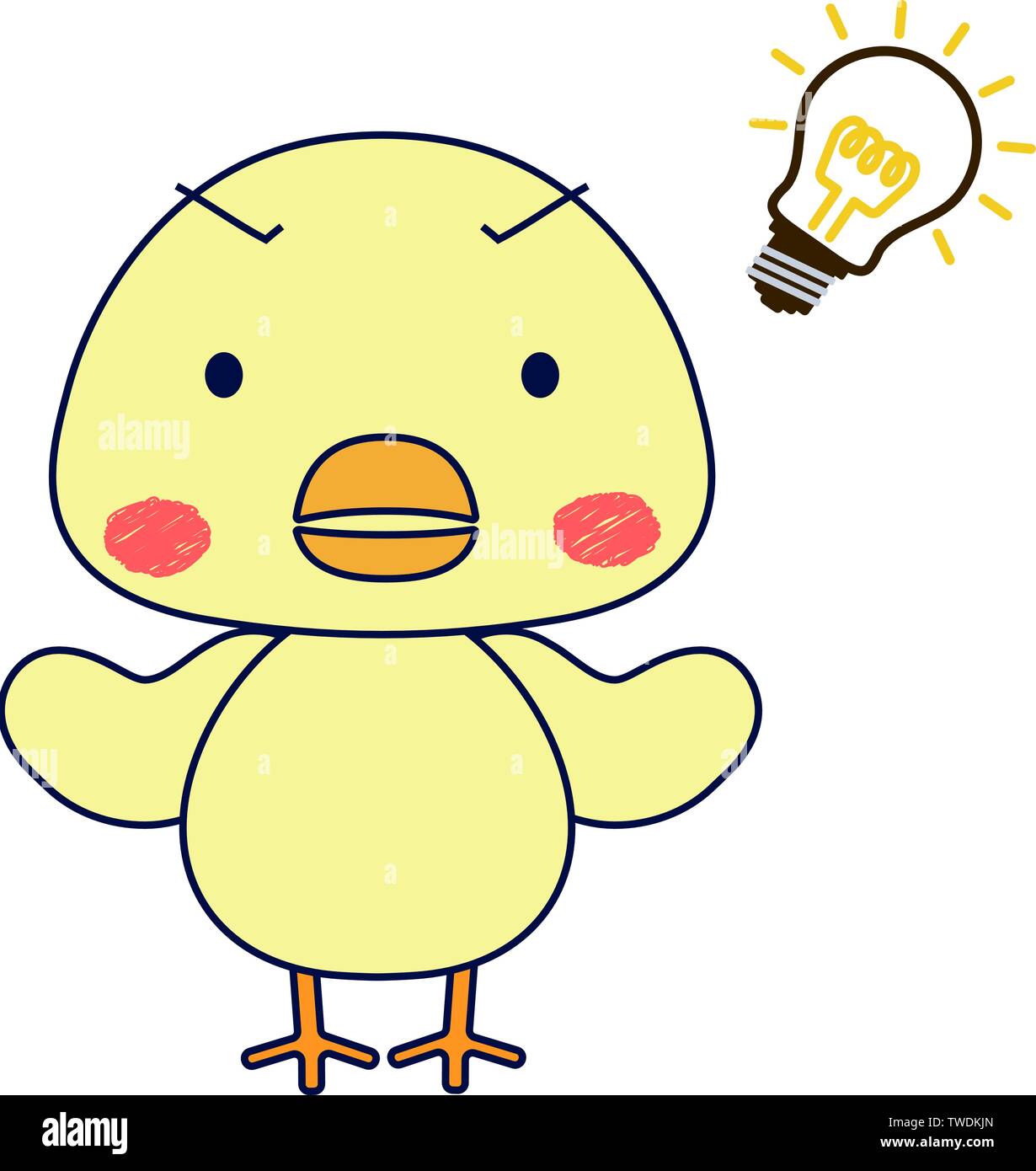 This is a full-length illustration of the cute chick character Stock ...