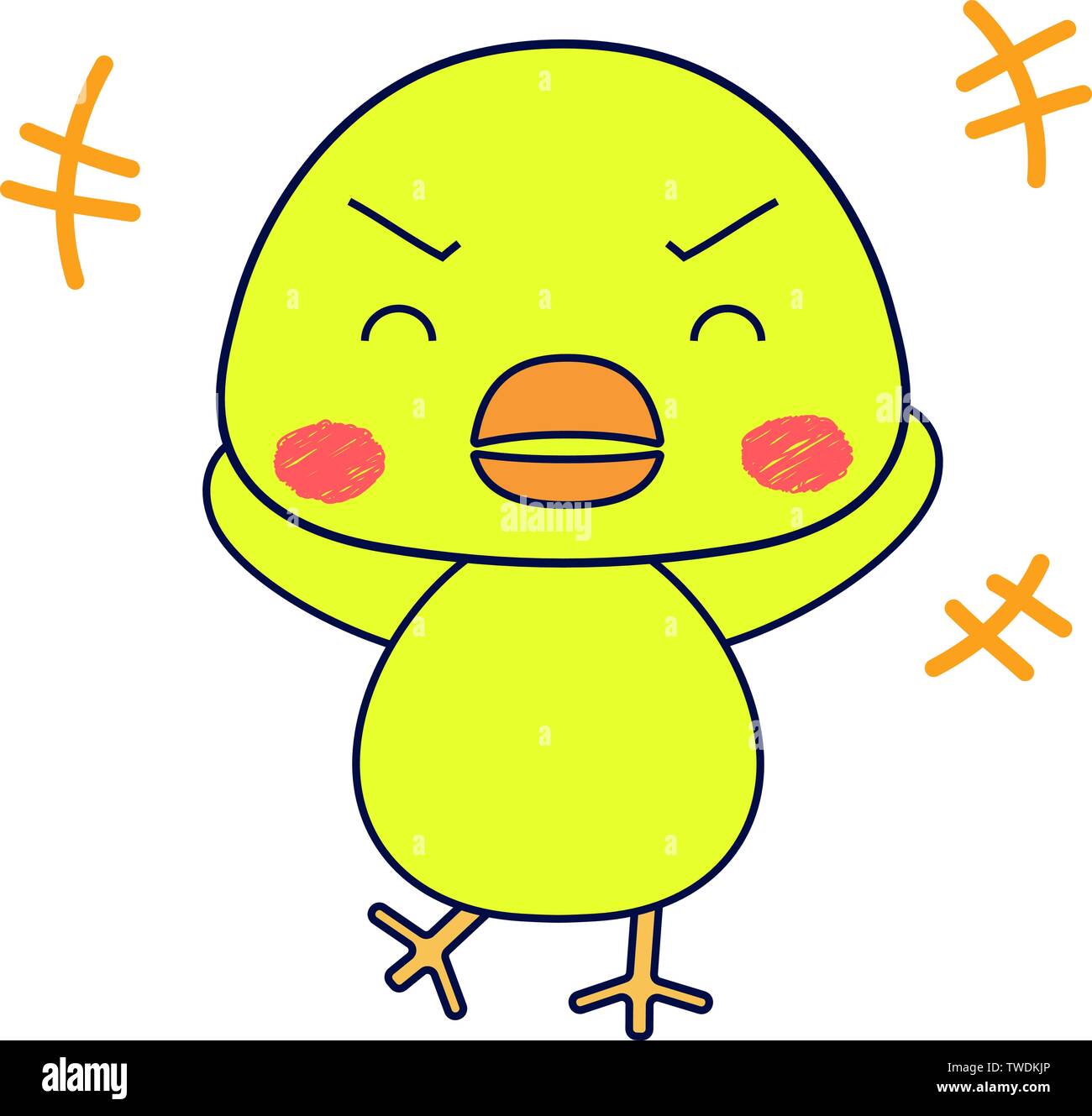This is a full-length illustration of the cute chick character Stock ...