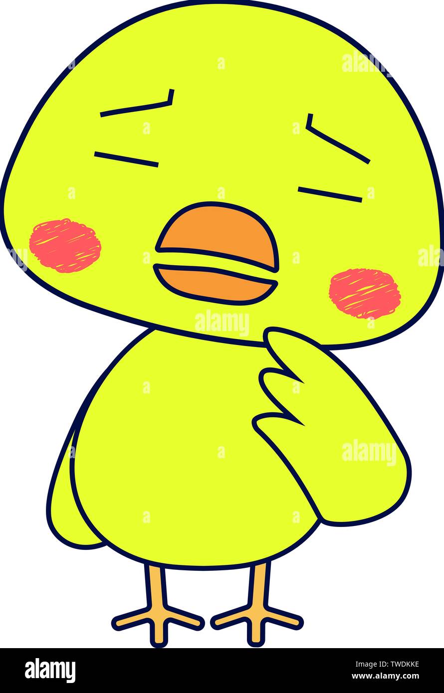 This is a full-length illustration of the cute chick character Stock ...