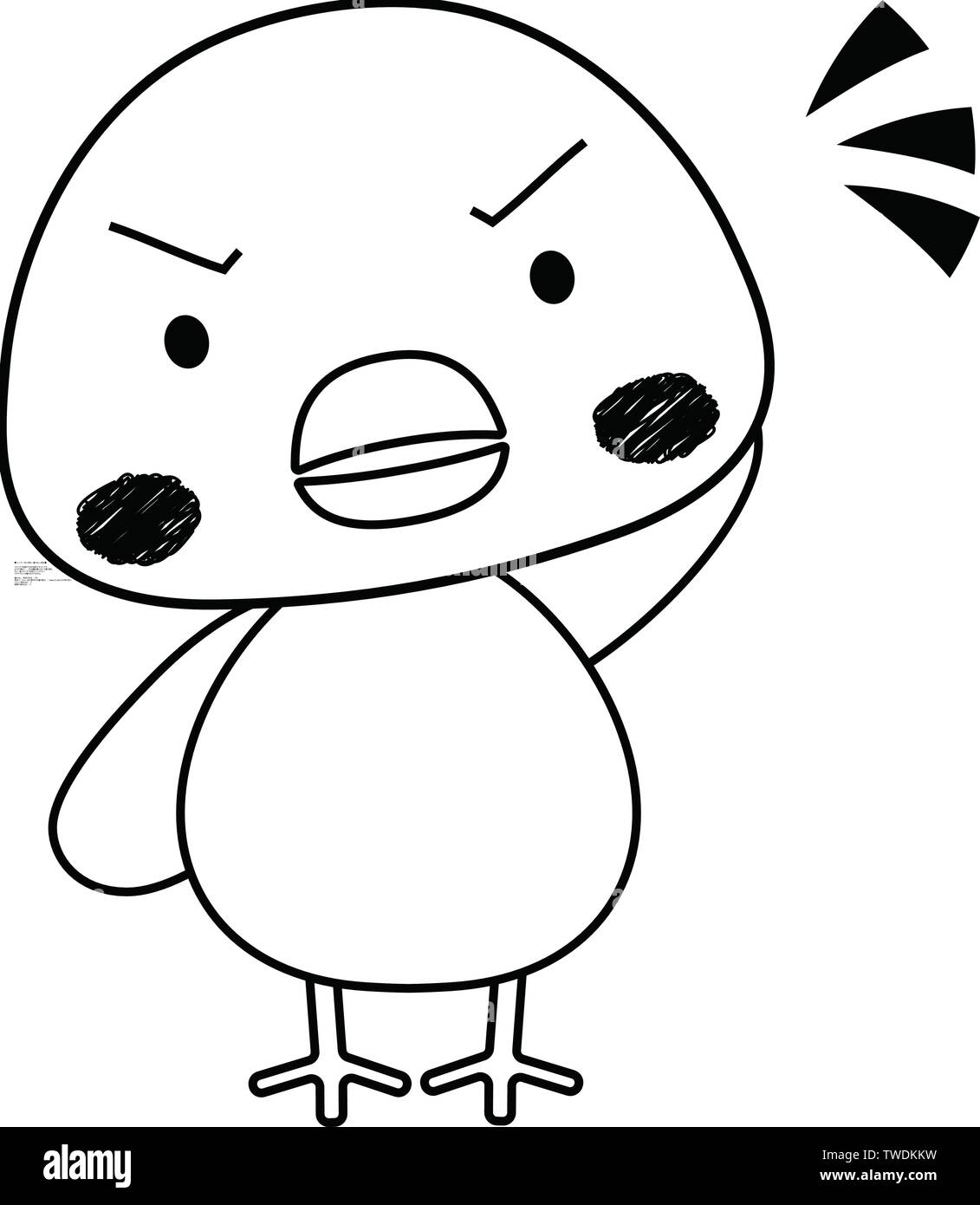 This is a full-length illustration of the cute chick character Stock ...