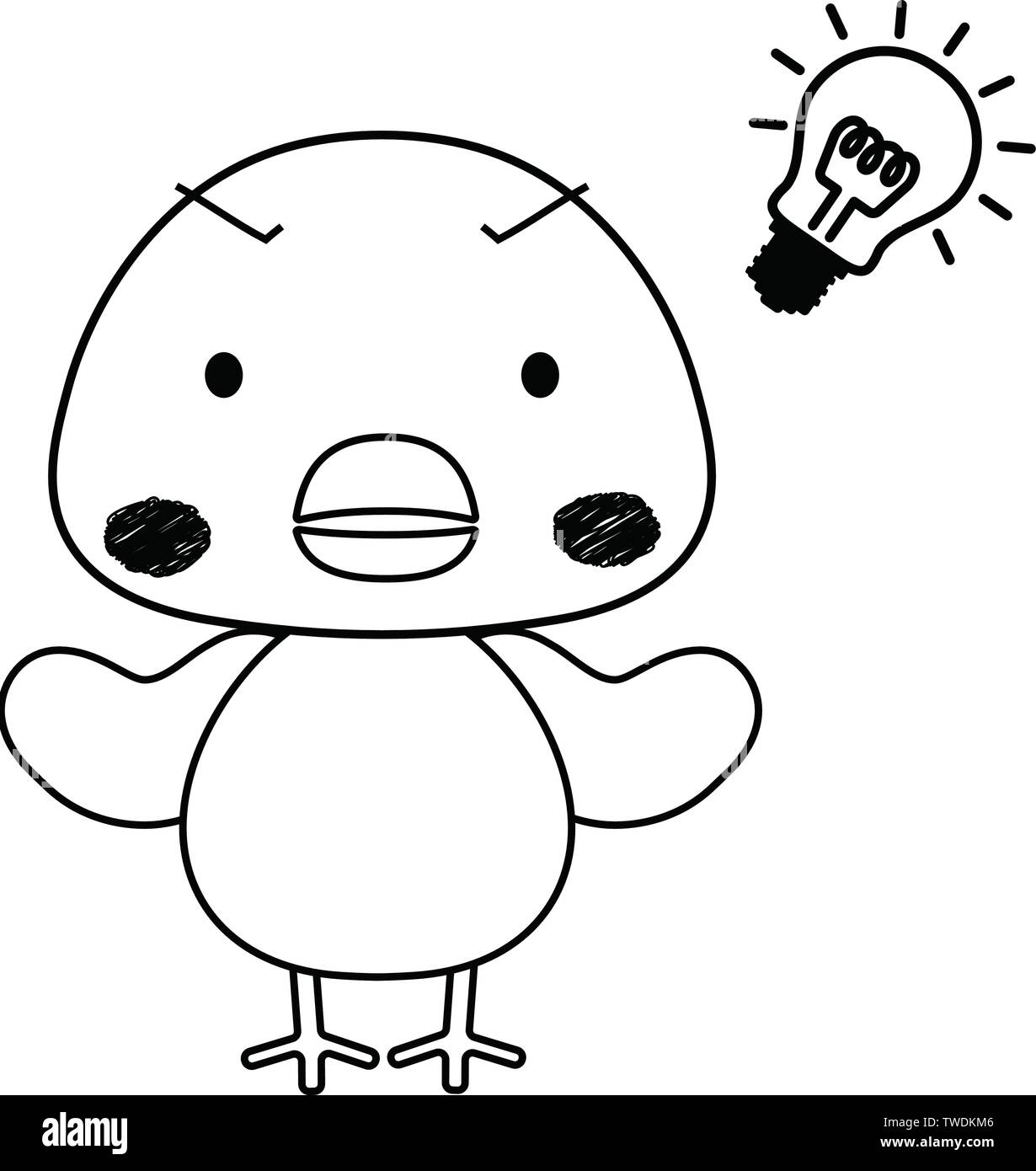 This is a full-length illustration of the cute chick character Stock ...
