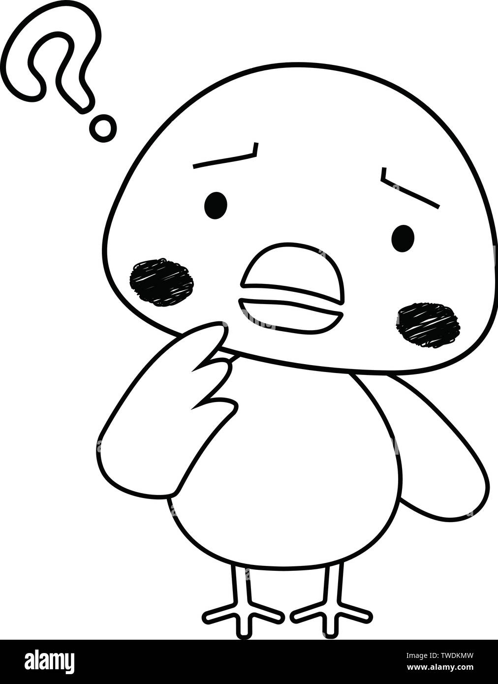 This is a full-length illustration of the cute chick character Stock ...