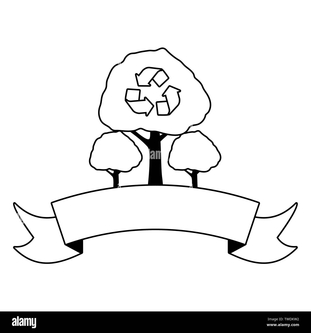 forest trees eco friendly environment vector illustration Stock Vector ...