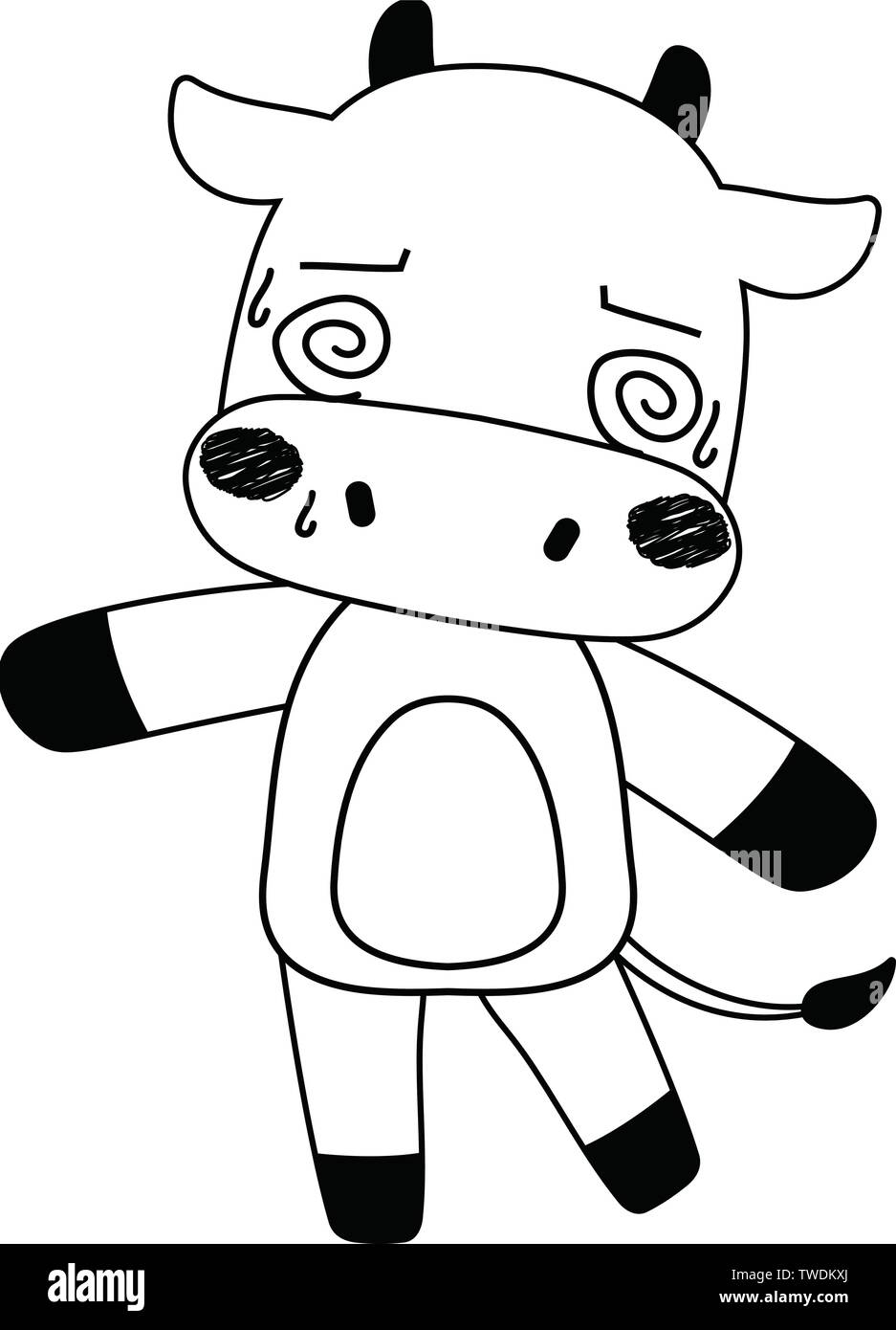 This is a full-length illustration of the cute beef cow character Stock ...