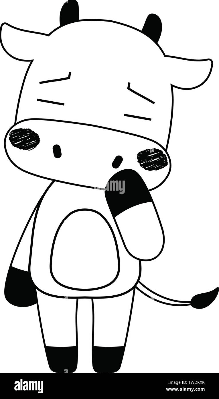 This is a full-length illustration of the cute beef cow character Stock ...