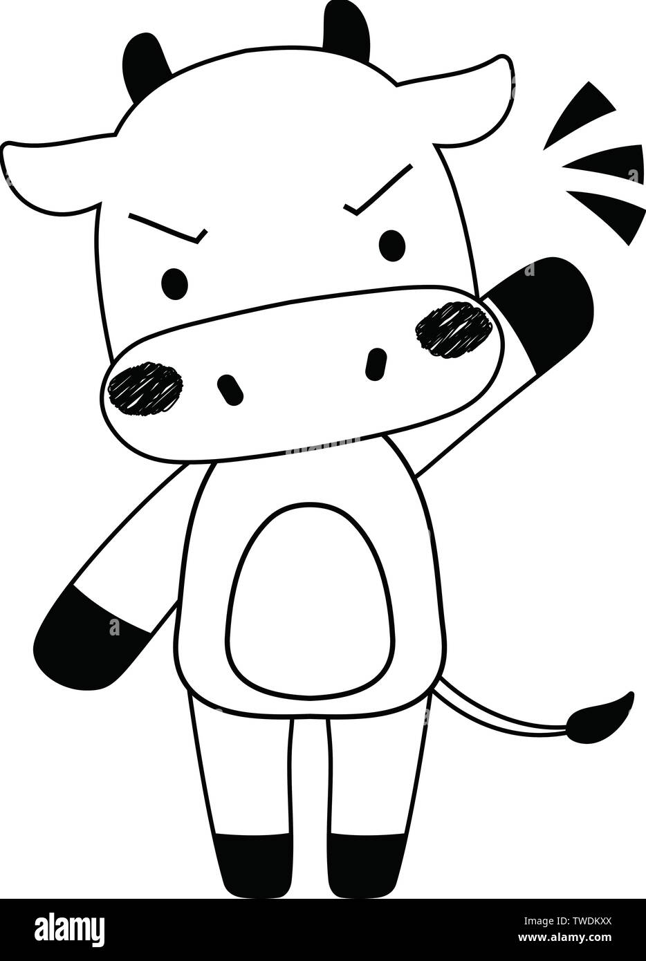 This is a full-length illustration of the cute beef cow character Stock ...