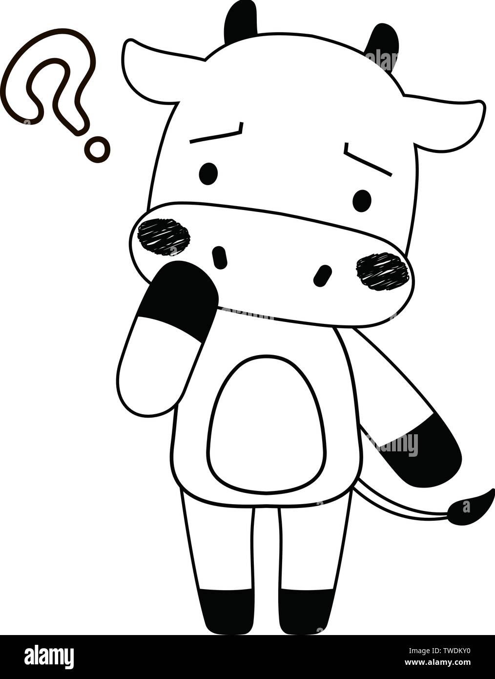 This is a full-length illustration of the cute beef cow character Stock ...