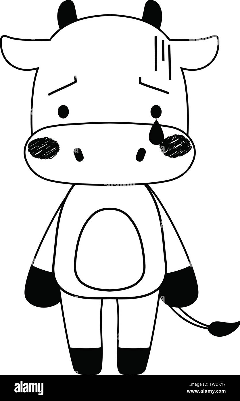 This is a full-length illustration of the cute beef cow character Stock ...