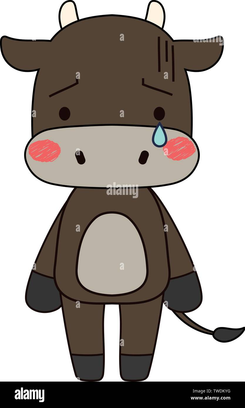 This is a full-length illustration of the cute beef cow character Stock ...