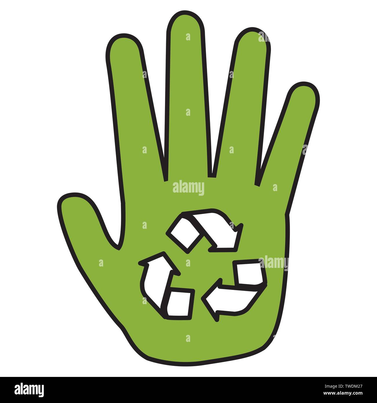 hand recycle symbol eco friendly environment vector illustration Stock ...