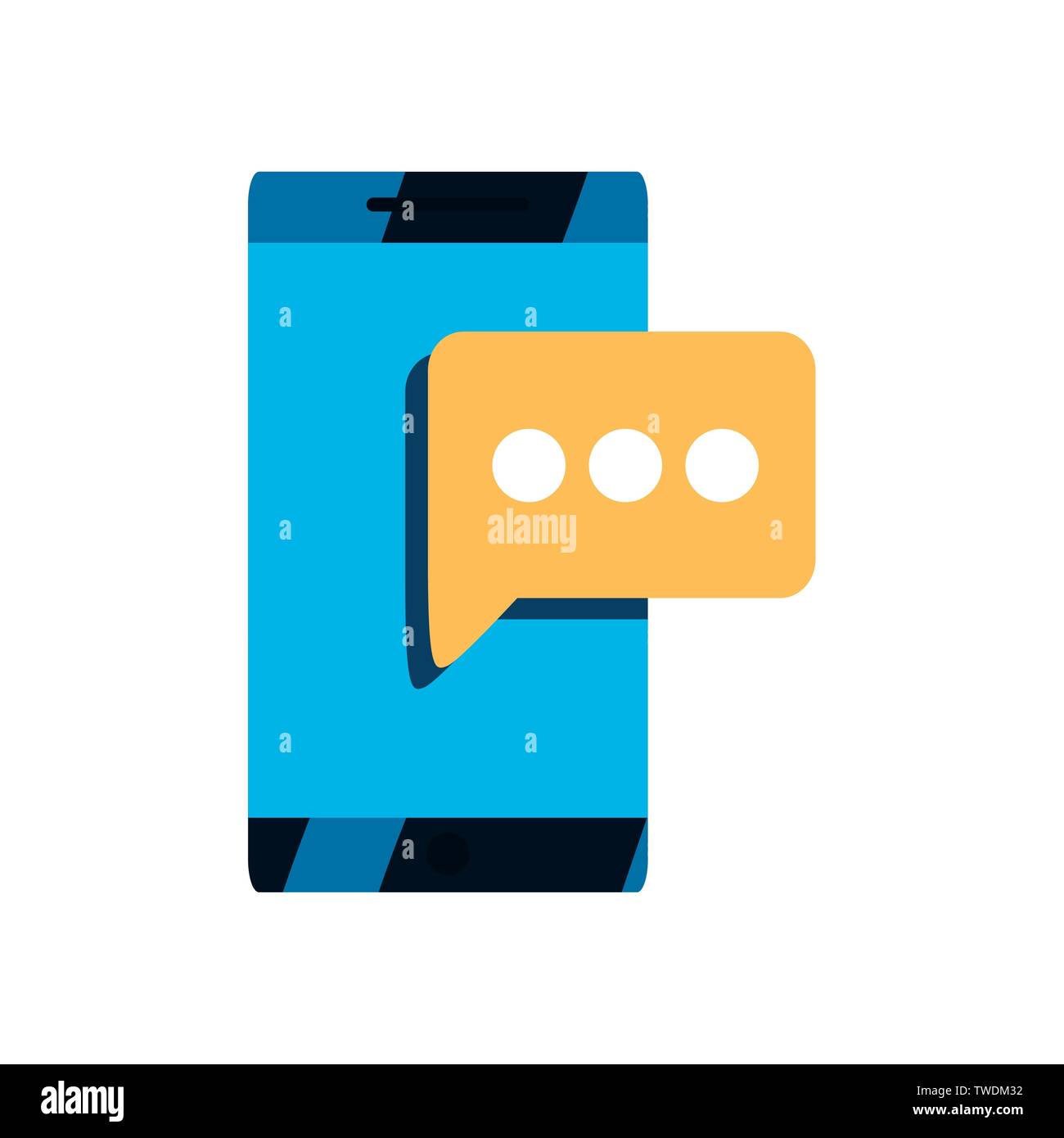 smartphone speech bubble message icon vector illustration Stock Vector ...