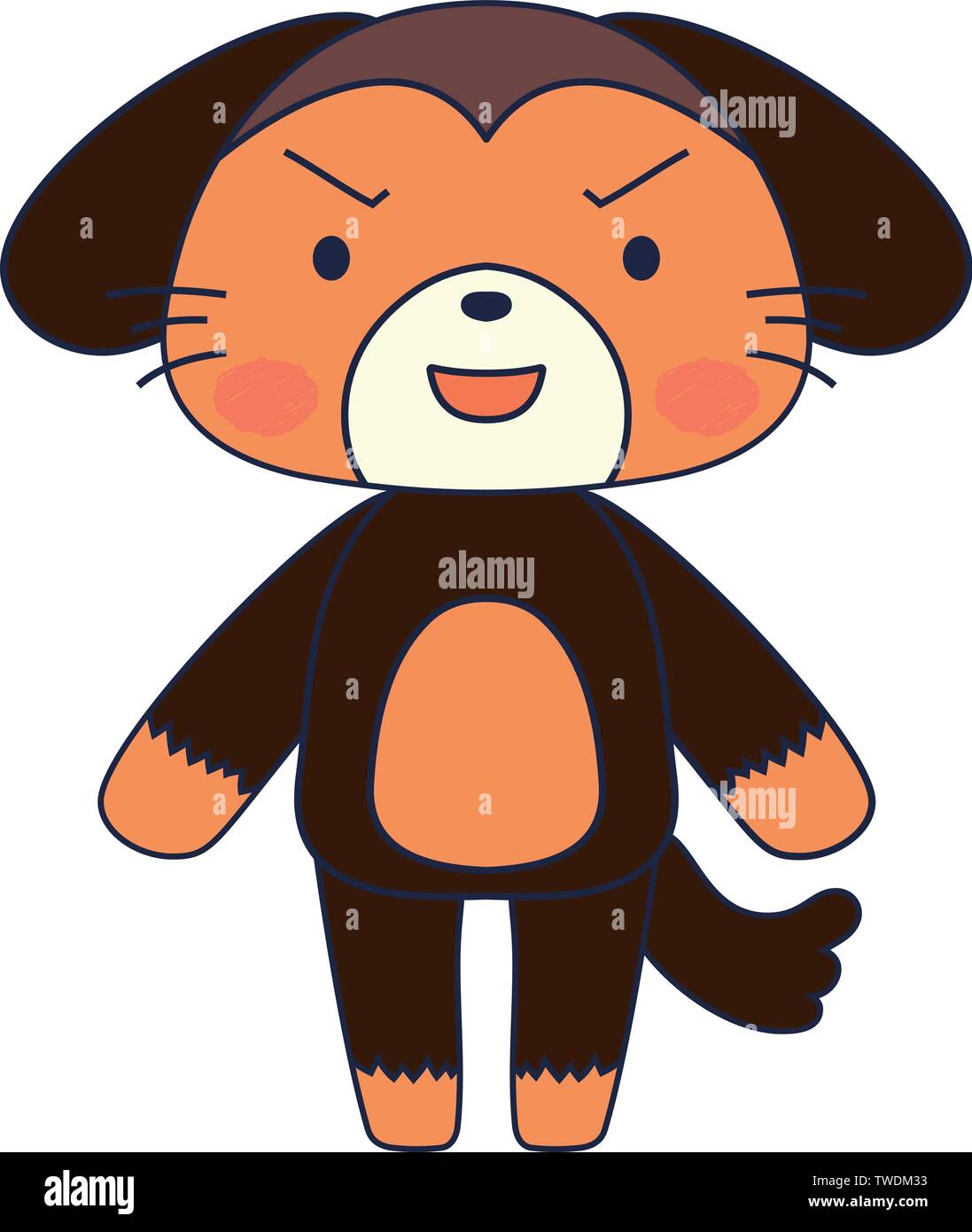 This is a full-length illustration of the cute dog character Stock ...
