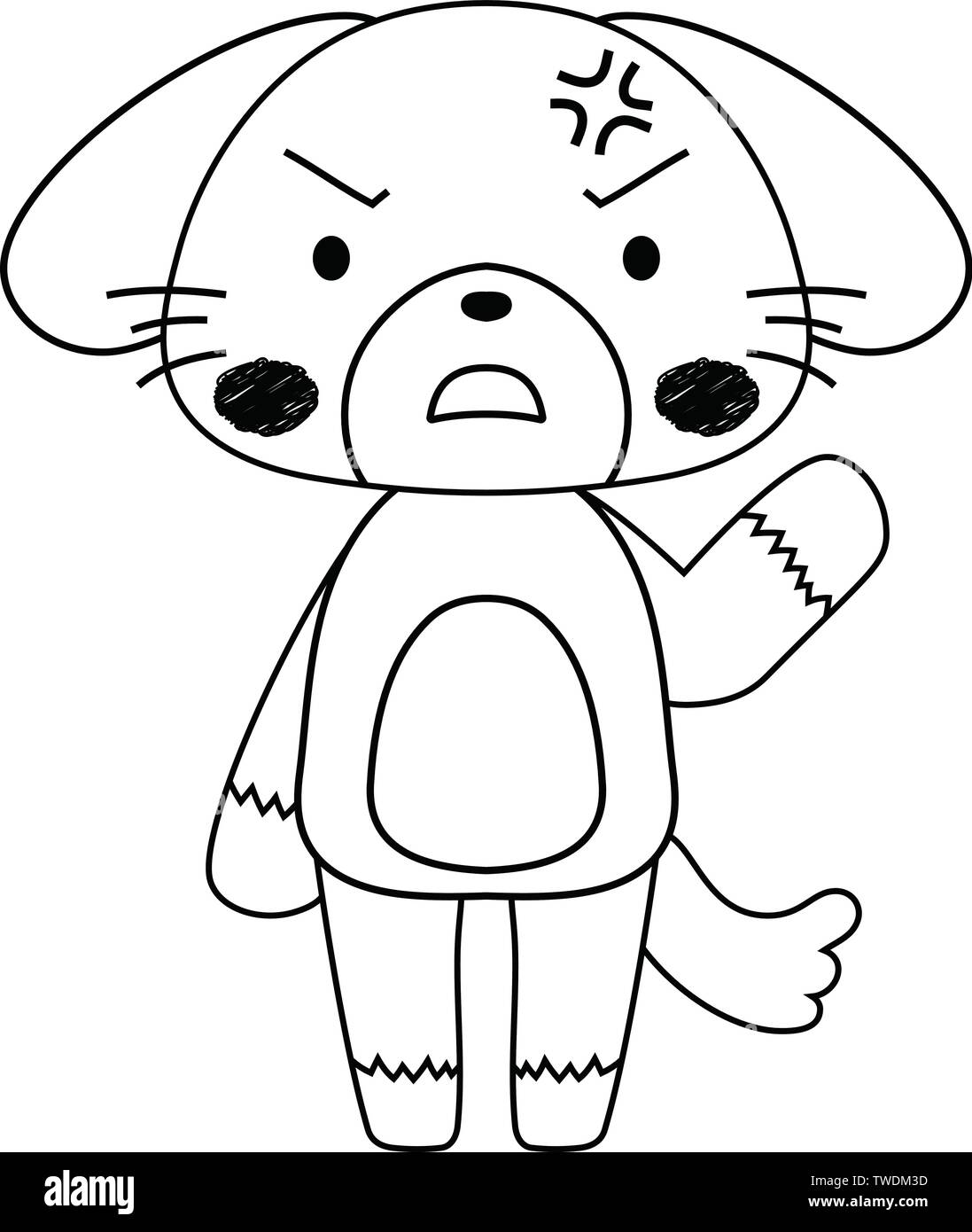 This is a full-length illustration of the cute dog character Stock ...