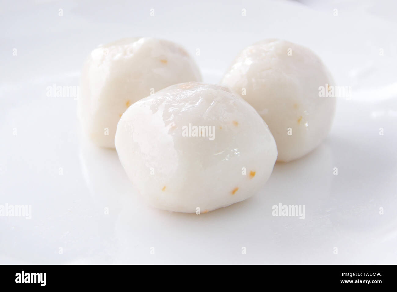 Fish balls stuffed white cheese fish balls color brushed fish balls red ...