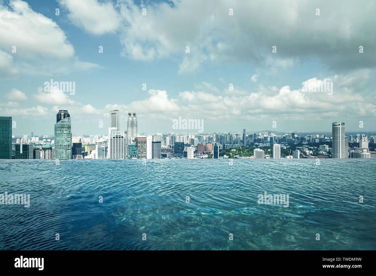 Infinity swimming pool of the Marina Bay Sands in Singapore Stock Photo ...