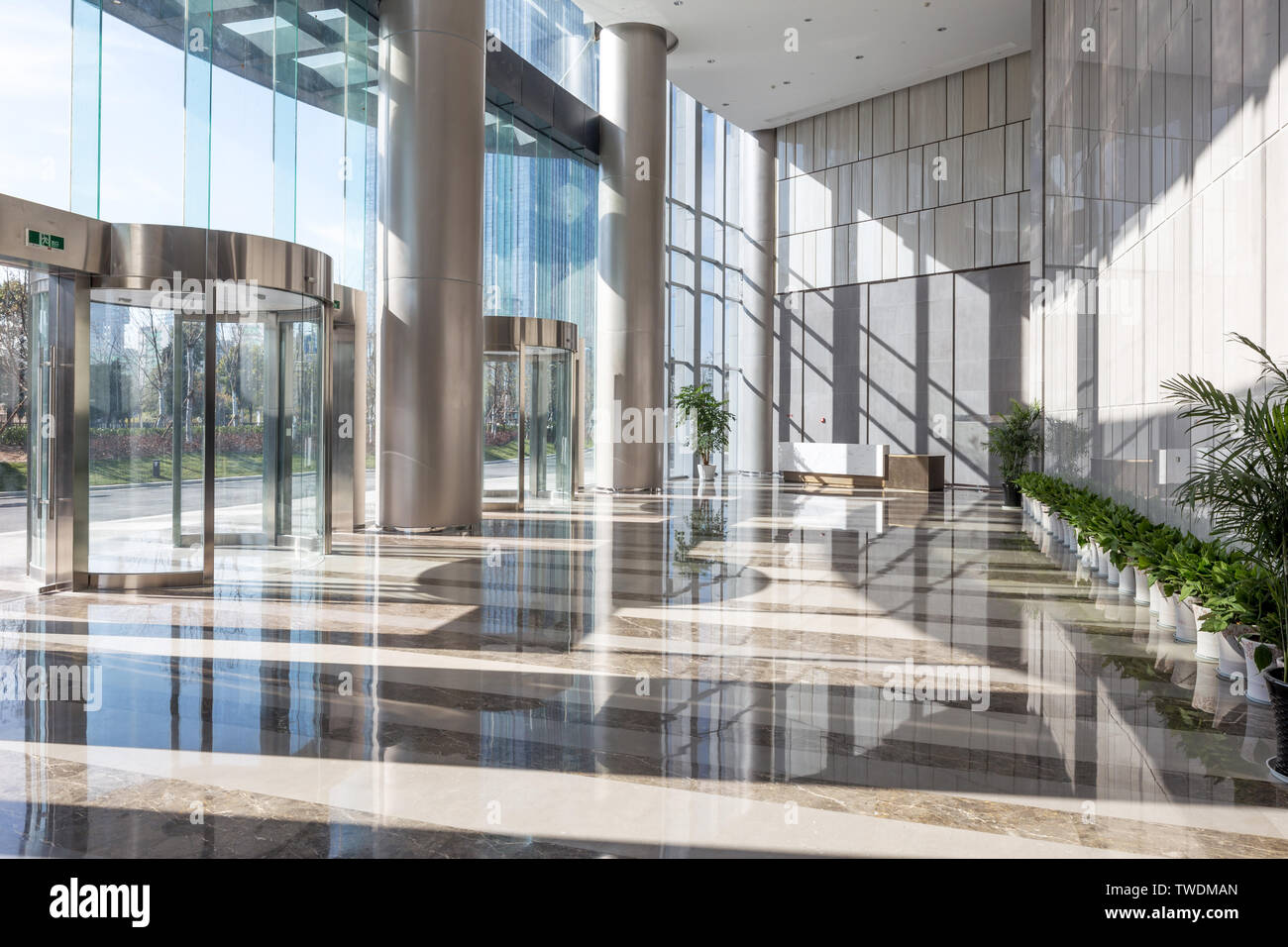 empty hall in the modern office building Stock Photo - Alamy