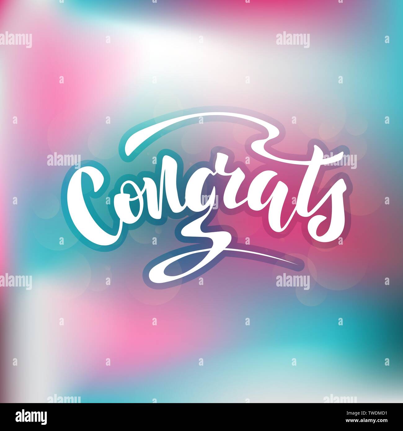 Vector illustration with handwritten phrase - Congrats. Lettering Stock ...