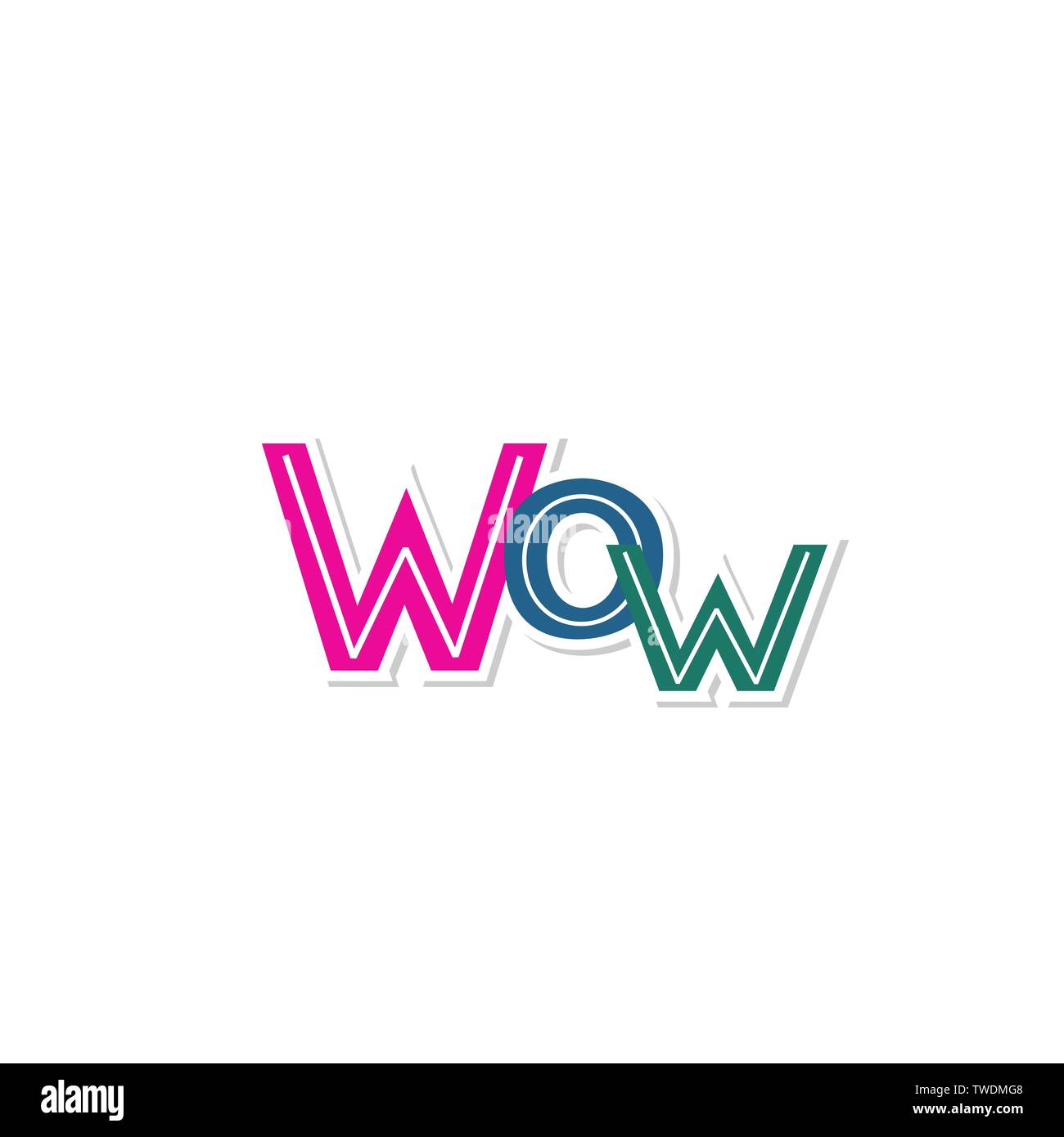 Vector illustration with handwritten phrase - Wow. Lettering Stock ...